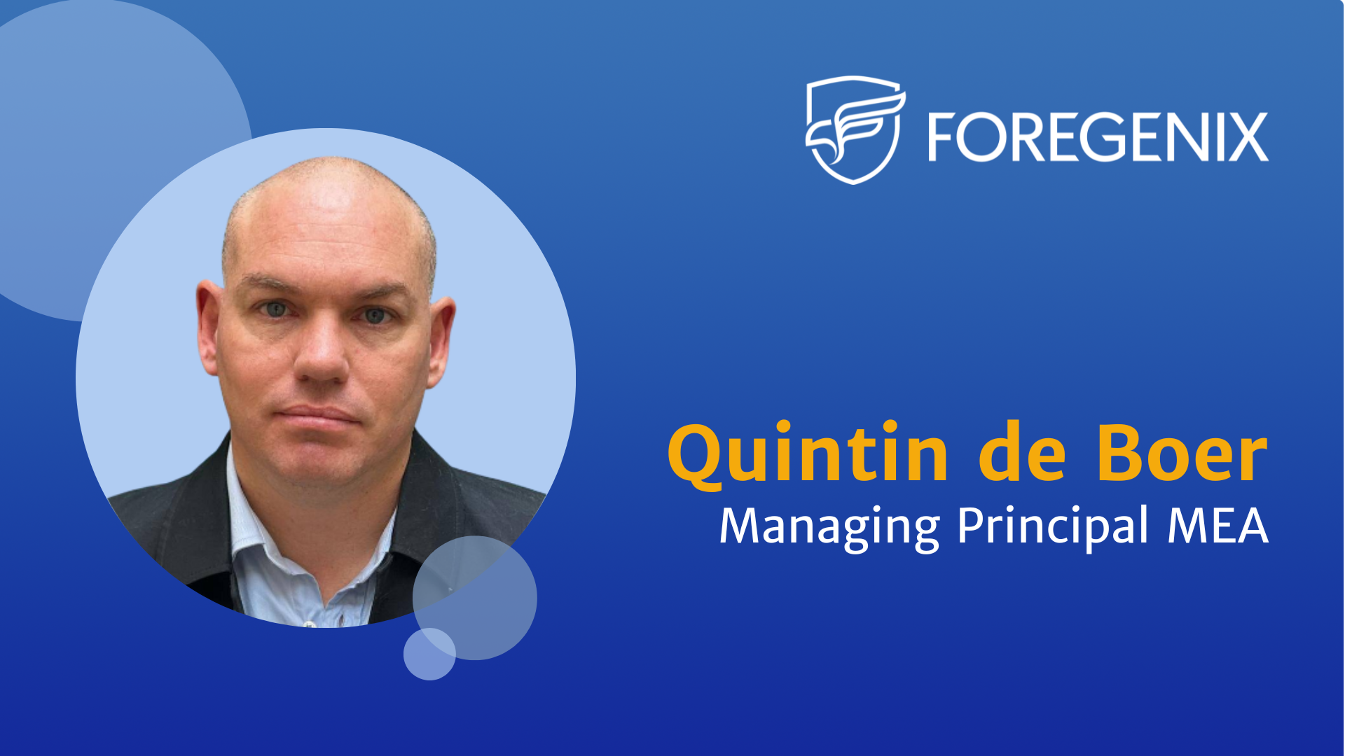 Changes to the Foregenix commercial team MEA